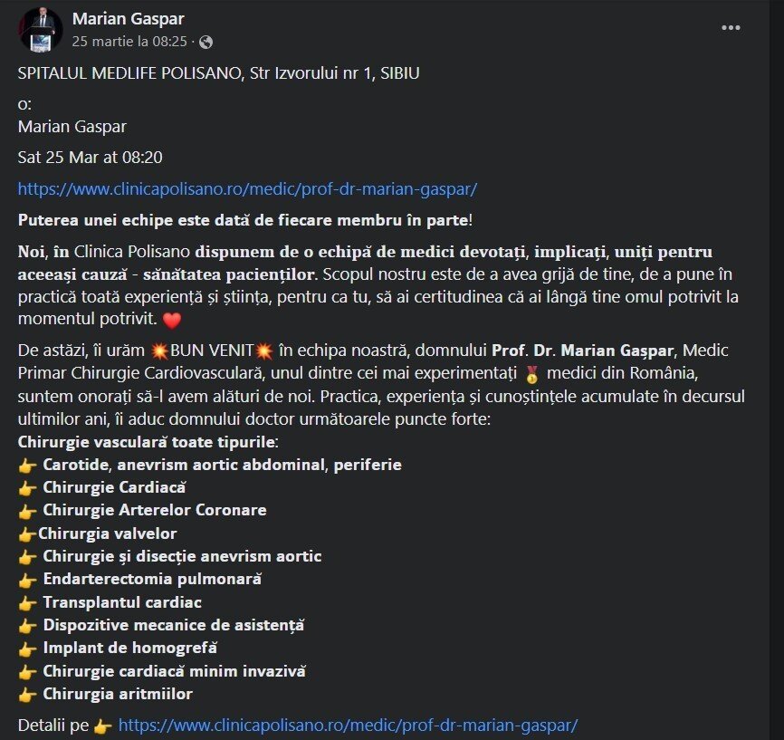 Interzis la Timișoara, albit la Sibiu de Polisano: cazul chirurgului Gașpar - Sibiu Independent