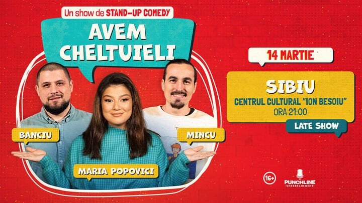 Stand-up comedy cu Maria Popovici, Mincu și Banciu, la Centrul Cultural ...